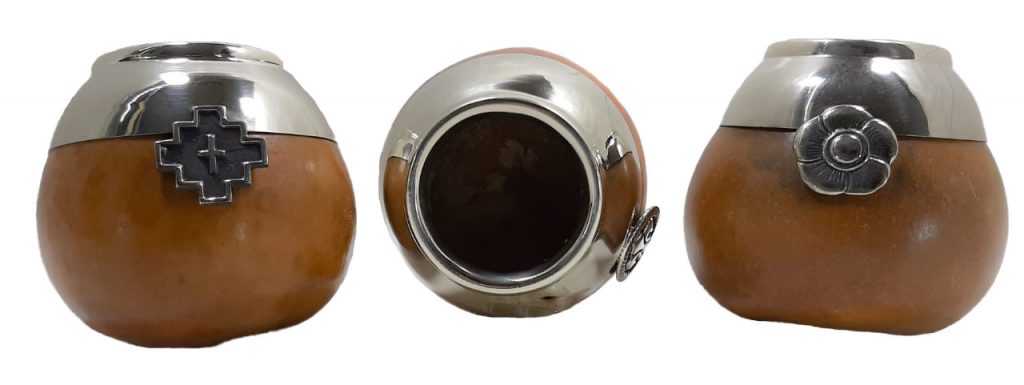 Mate calabaza con virola y base de alpaca #8 | Mundo Set Matero