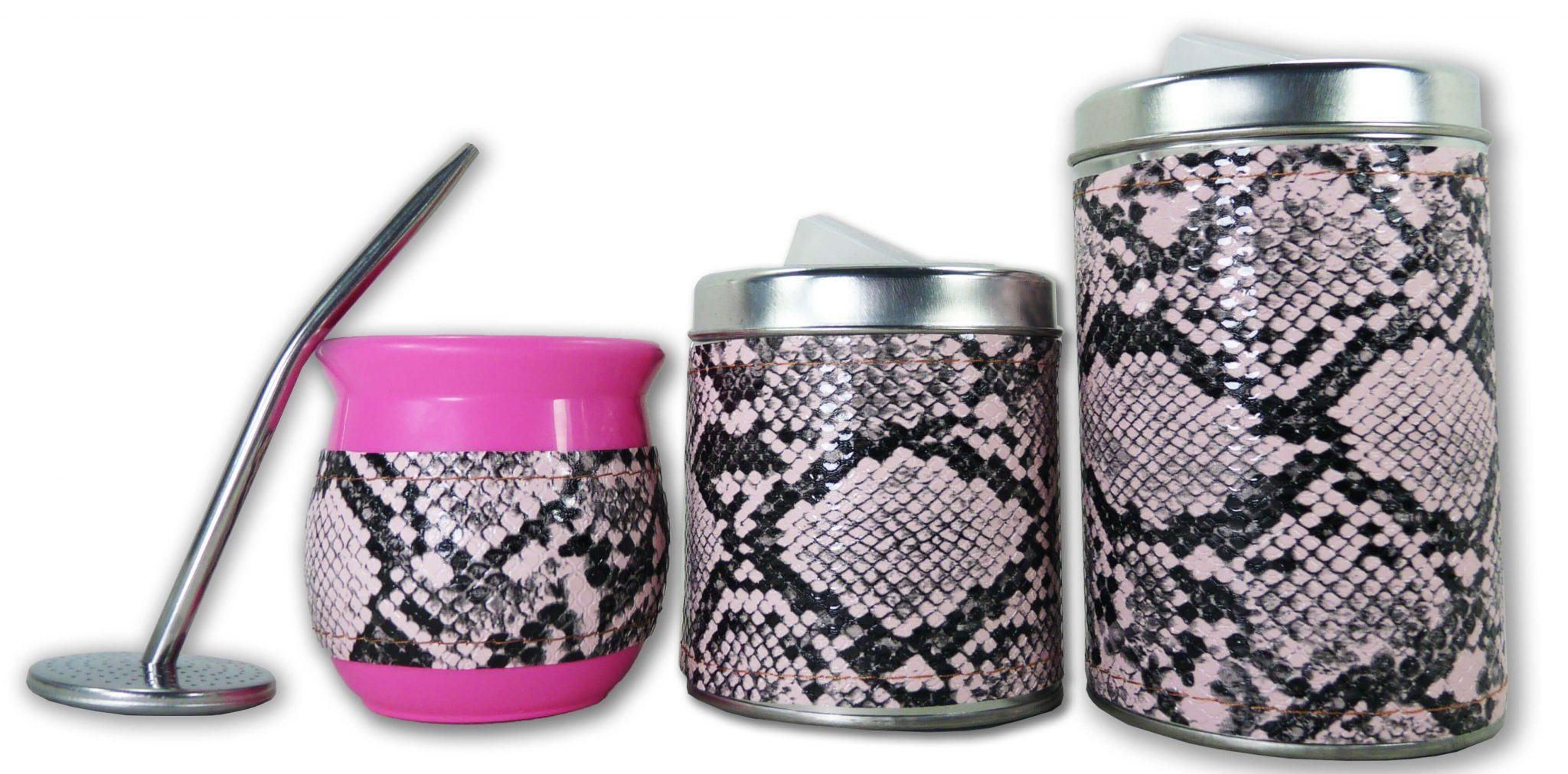 Set de 3 piezas diseño de Boa rosa | Mundo Set Matero